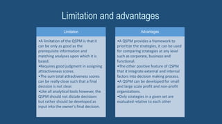 Quantitative Strategic Planning Matrix | PPTX