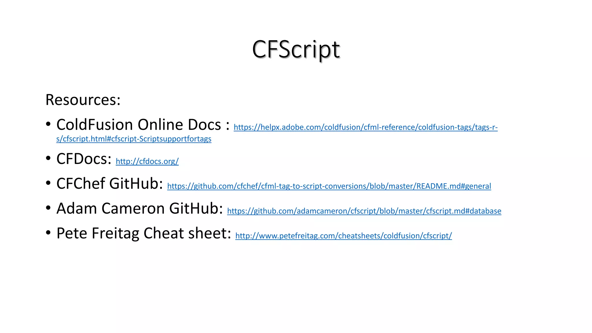 Cfml features modern_coding | PDF | Web Development | Internet
