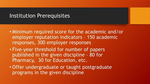 QS World University Rankings by Subject: Methodology | PPTX