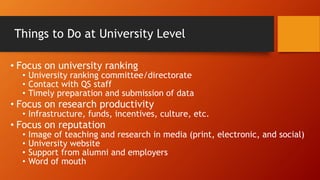 QS World University Rankings by Subject: Methodology | PPTX
