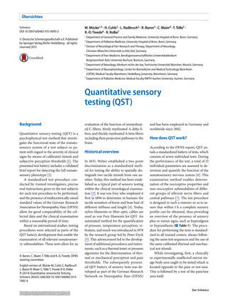 Quantitative Sensory Testing | PDF