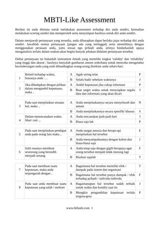 Qstnr.MBTI.36.items (english & bahasa) | PDF