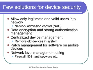 Wireless Device and Network level security | PPT