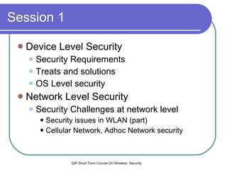 Wireless Device and Network level security | PPT