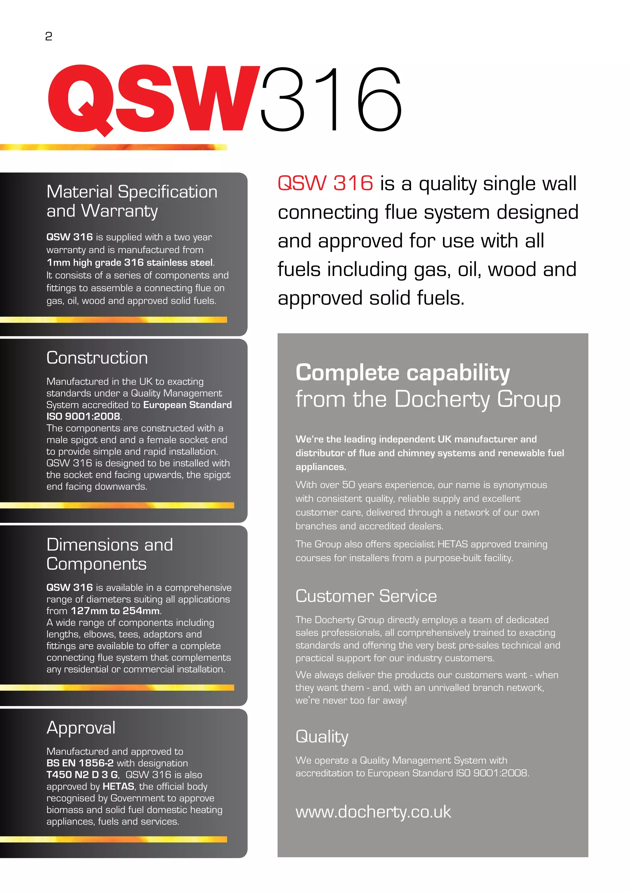 Single wall flue system Qsw 316 | PDF