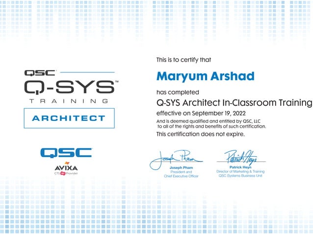 Q_SYS Architect Certificate | PDF