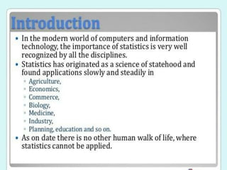 INTRODUCTION TO STATISTICS | PPTX