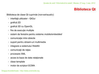 Mediul de programare multiplatforma Qt | PPT