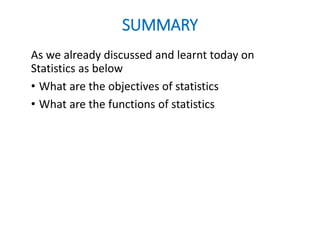 INTRODUCTION TO STATISTICS | PPTX