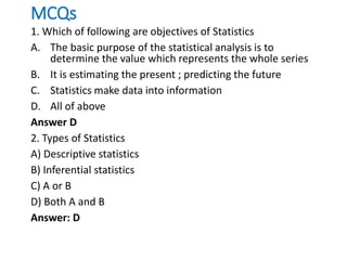 INTRODUCTION TO STATISTICS | PPTX