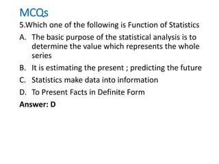 INTRODUCTION TO STATISTICS | PPTX