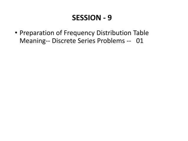 frequency distribution table 1 | PPT