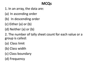 Frequency Distribution Table 1 | PPT