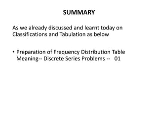 Frequency Distribution Table 1 | PPT