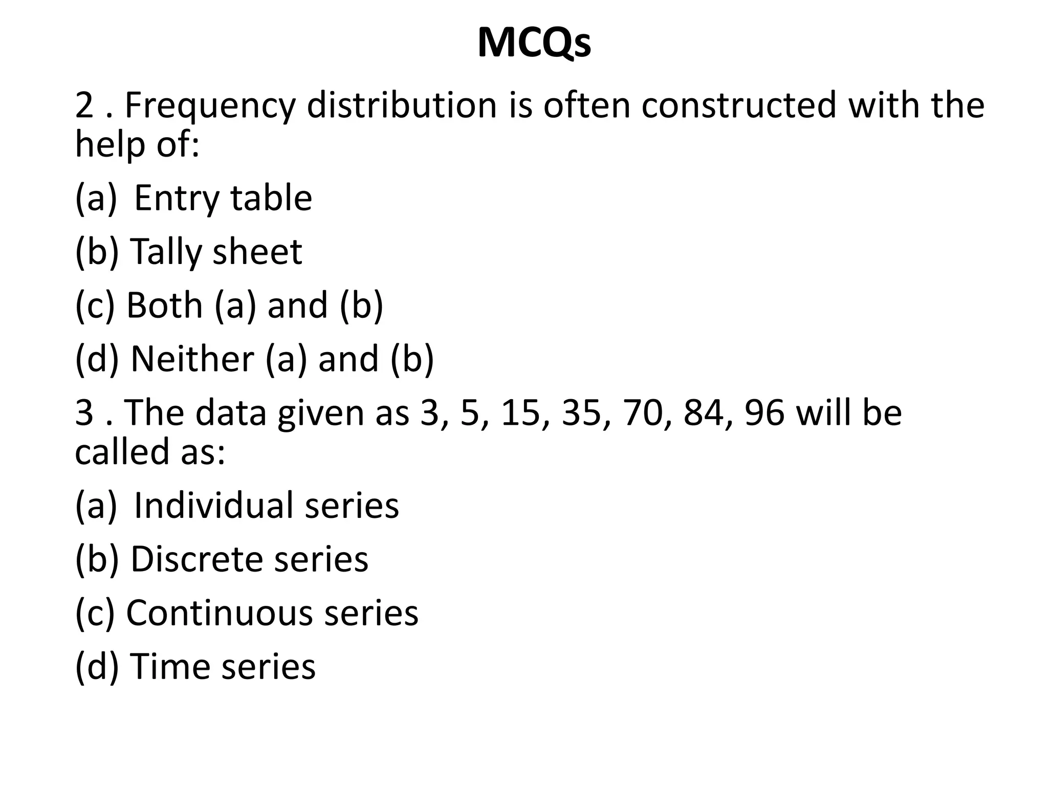 Frequency Distribution Table 2 Ppt 7530