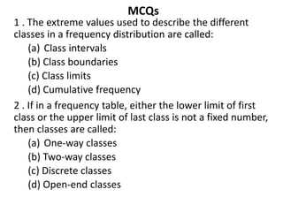 frequency distribution table 5 | PPTX