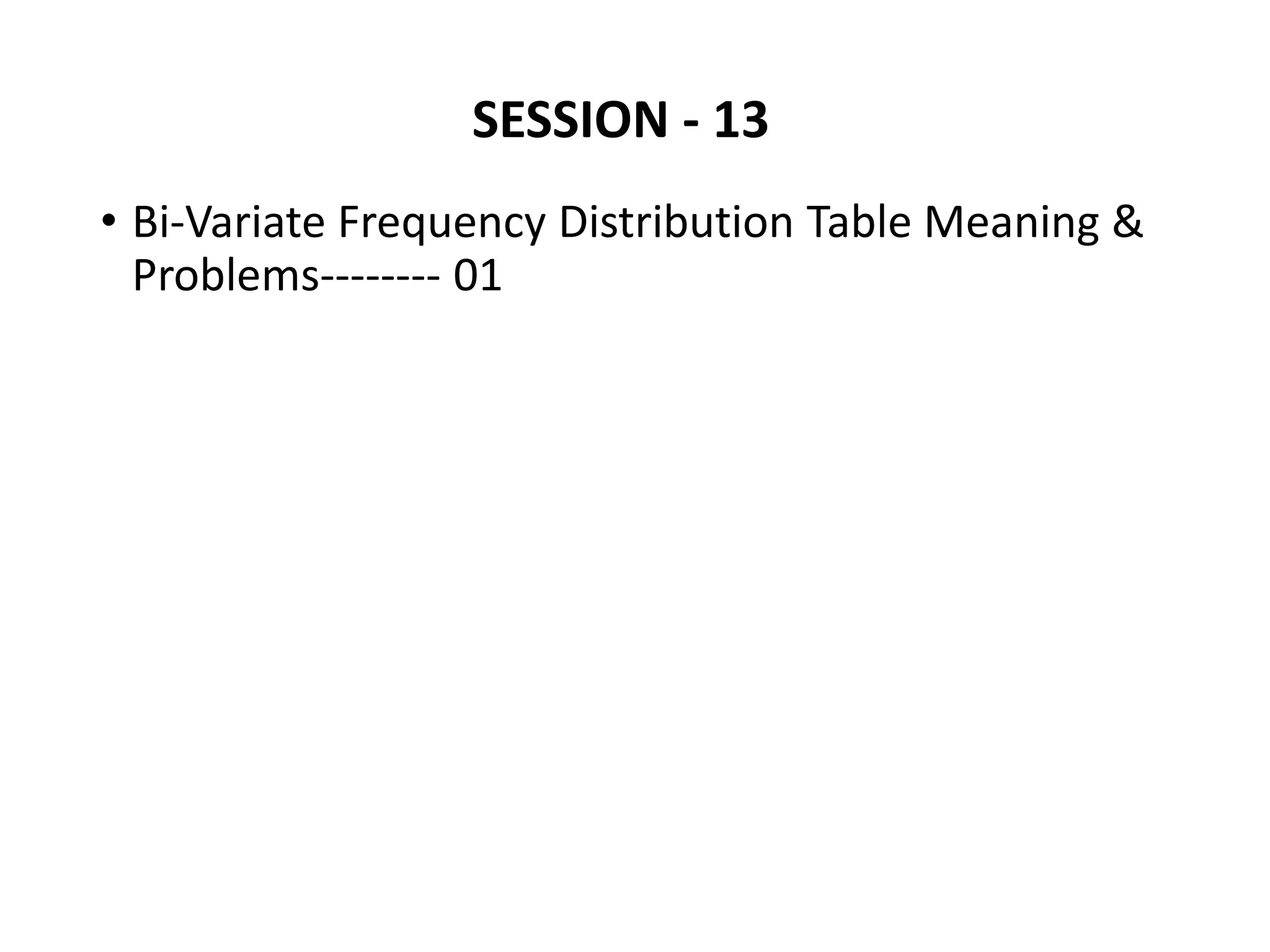 Bivariate table 1 | PPTX