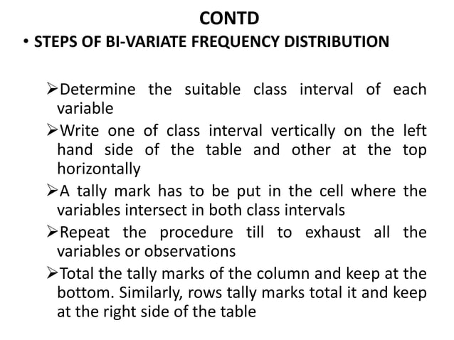 Bivariate table 1 | PPTX