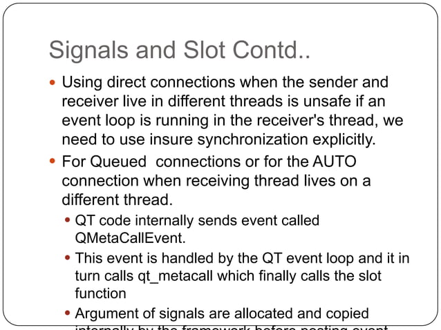 Qt Framework Events Signals Threads | PPT | Free Download