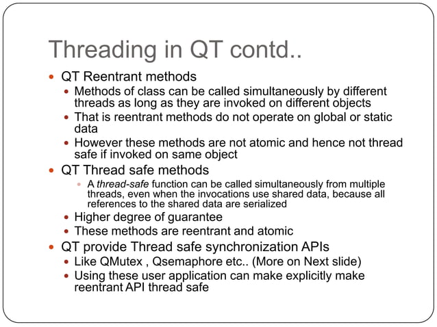 Qt Framework Events Signals Threads | PPT | Free Download