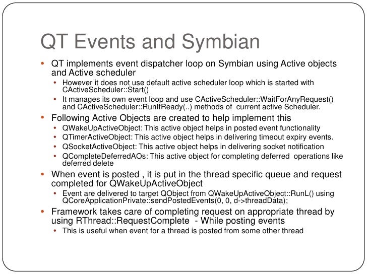 Qt Framework Events Signals Threads