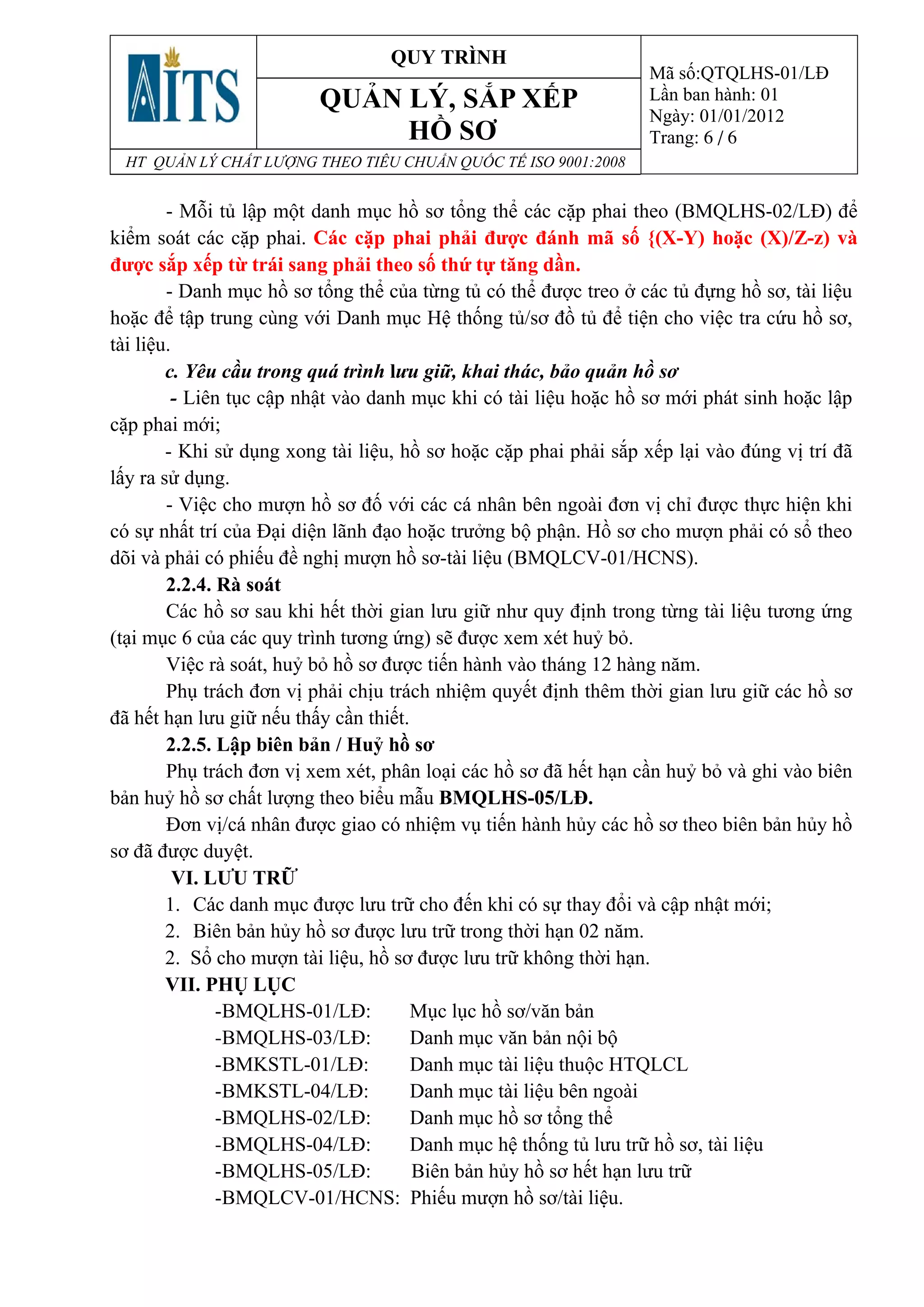 Qt quan ly sap xep ho so-aits | PDF