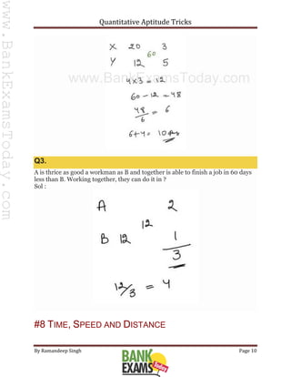 Quantitative Aptitude Shortcut tricks | PDF