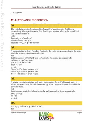 Quantitative Aptitude Shortcut tricks | PDF
