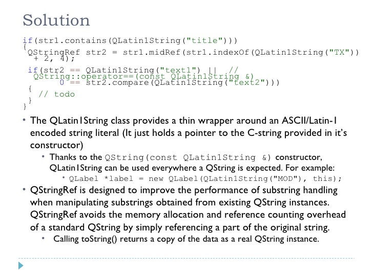 Using Qstring Effectively