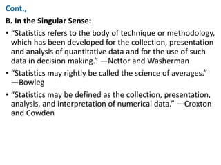 INTRODUCTION TO STATISTICS | PPT