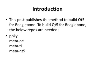 Qt5 (minimal) on beaglebone, with Yocto | PPT