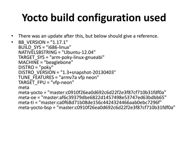 Qt5 (minimal) on beaglebone, with Yocto | PPT