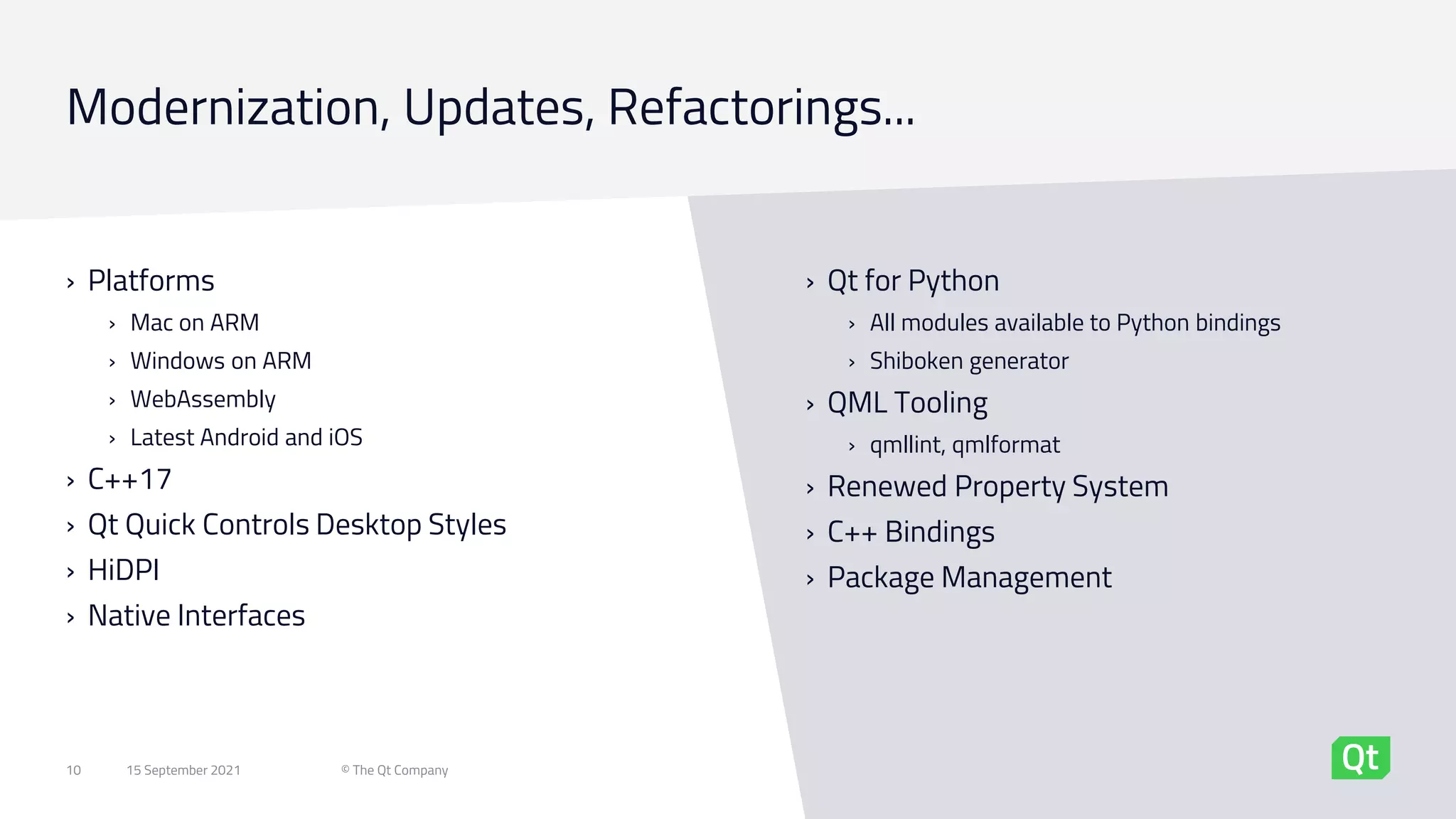 Qt 6.2 lts vs. qt 5.15 the big feature parity comparison | PPT