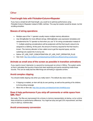 Qt and QML performance tips & tricks for Qt 4.7 | PDF
