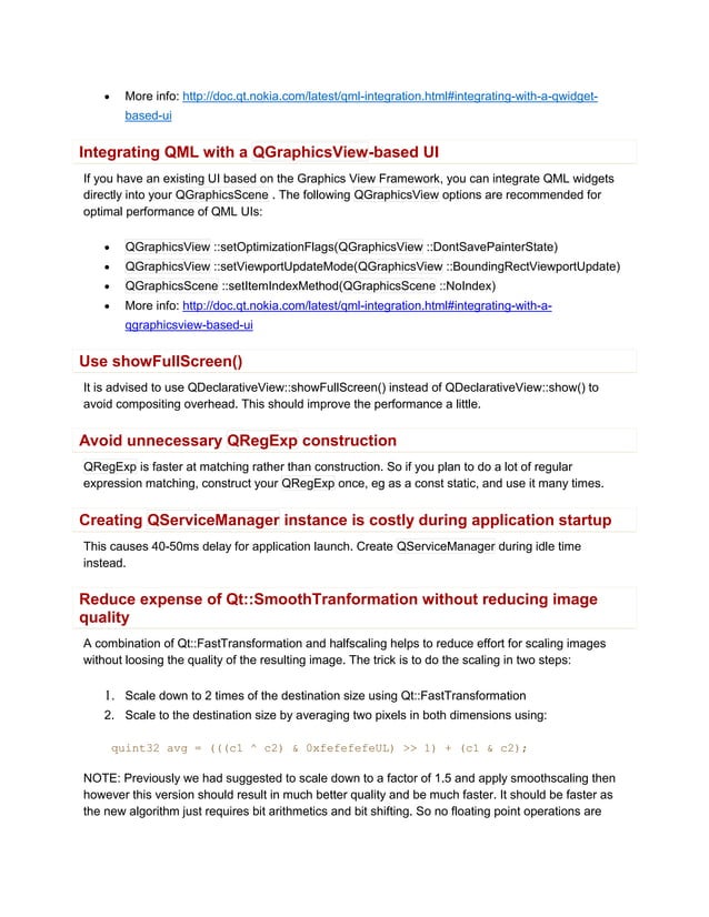 Qt and QML performance tips & tricks for Qt 4.7 | PDF