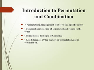 QT BCOM 1.; Permutation and Combinations | PPTX