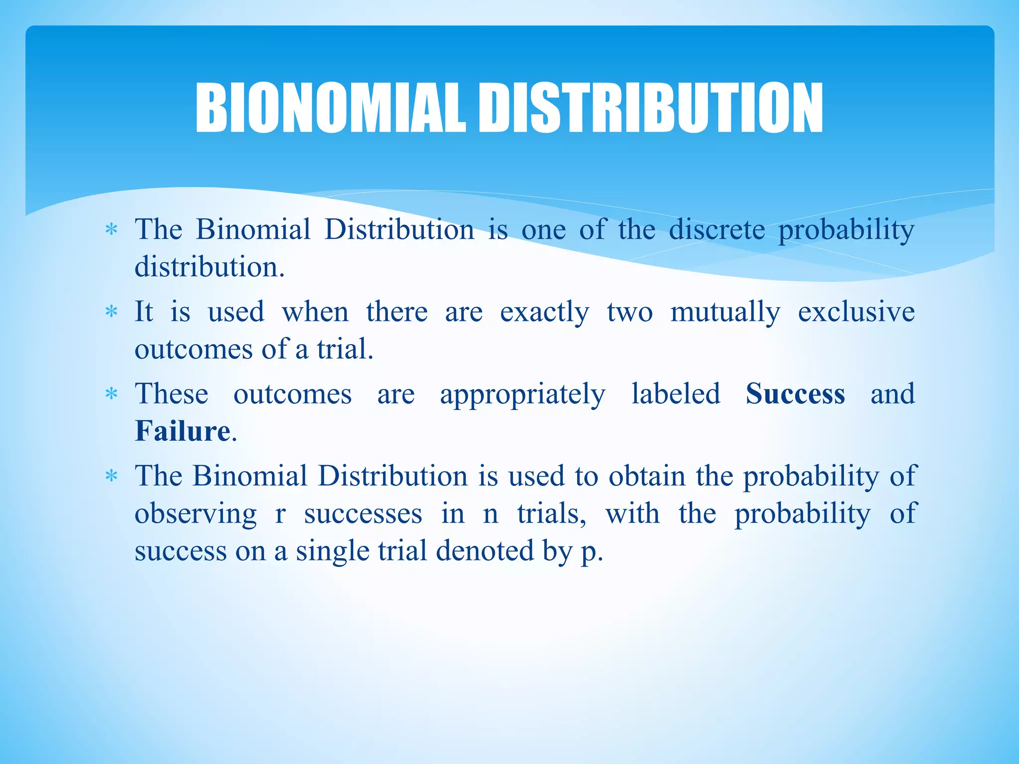 bionomial distribution | PPTX | Physics | Science