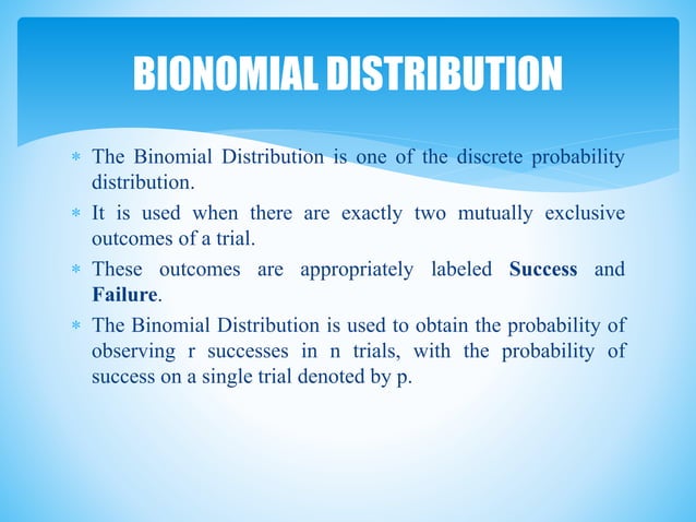 bionomial distribution | PPTX | Physics | Science