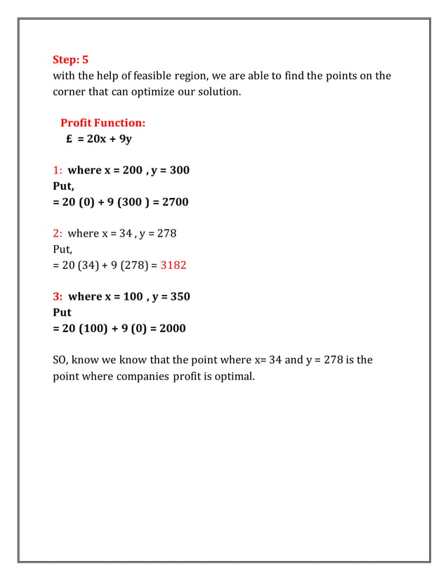 Linear programming manufacturing application | DOCX