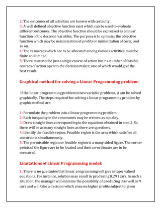 Linear programming manufacturing application | DOCX