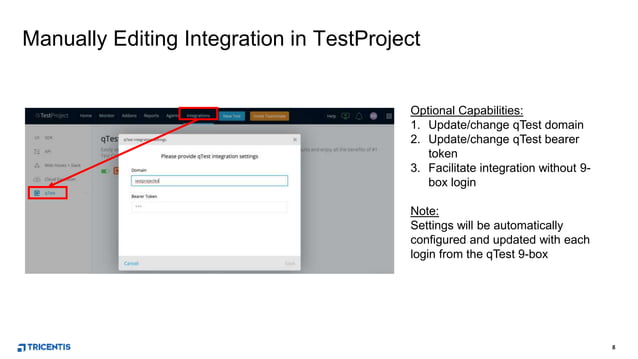 qTest TestProject Integration Webinar | PPTX