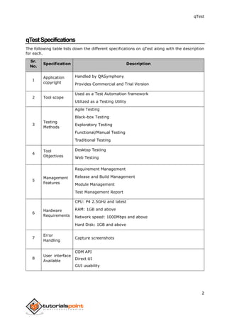 Qtest tutorial | PDF