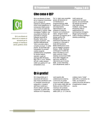 Che cosa è il Qt Framework | PDF