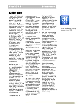 Che cosa è il Qt Framework | PDF