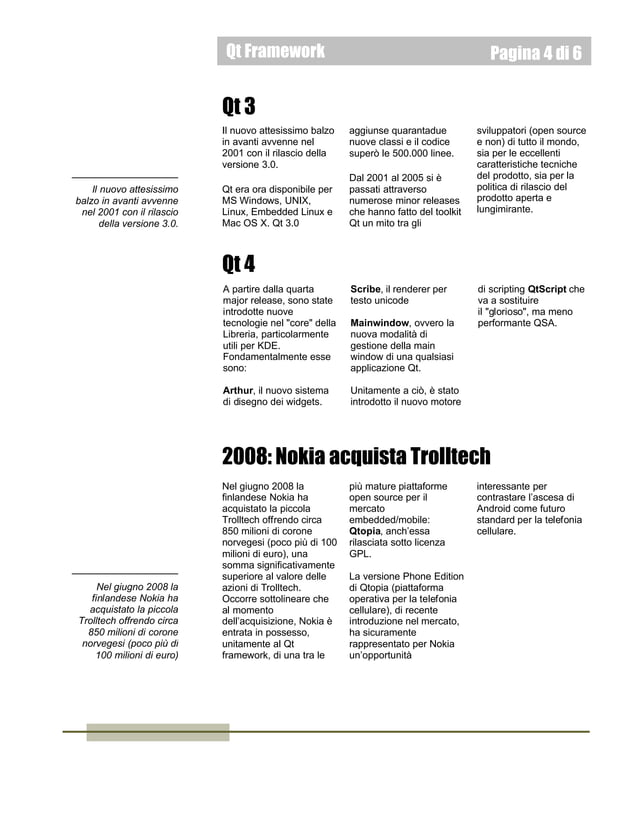 Che cosa è il Qt Framework | PDF