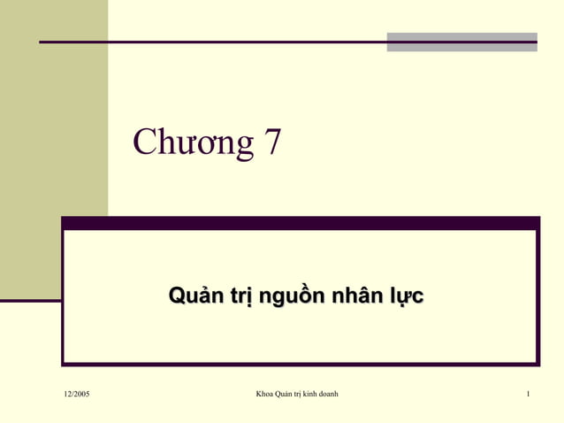 Quan Tri Hoc -Ch7 Quan Tri Nhan Su | PPT