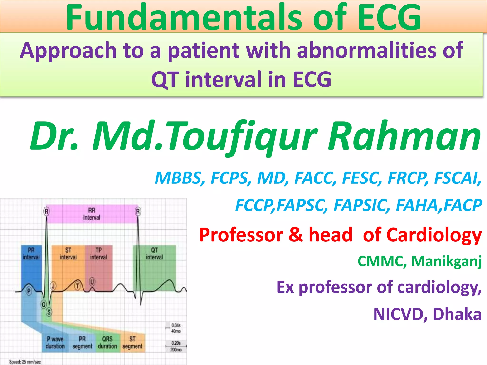 Approach to a patient with QTc interval abnormality in ECG | PPSX