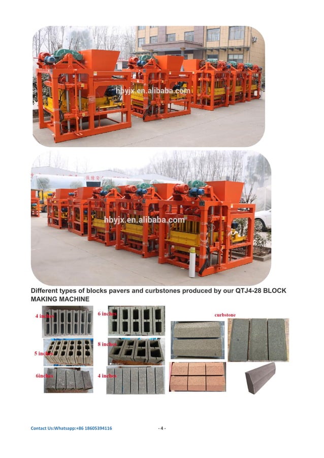 Qtj4 28 semi automatic concrete block making machine | PDF ...