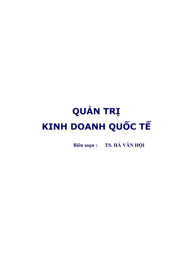 Giáo trình quản trị kinh doanh quốc tế | PDF