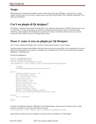 Qt Lezione4 Parte2: creare un custom widget plugin per Qt Designer | PDF | Programming Languages ...